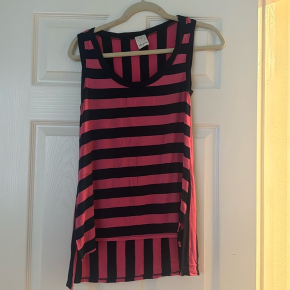 Ella Moss | Tops | Ella Moss Striped Pink And Navy Blue Tank | Poshmark